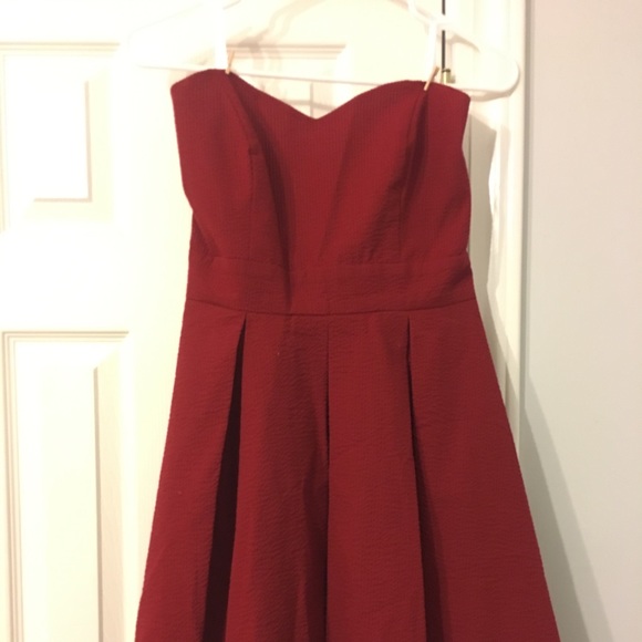 Lauren James | Dresses | Lauren James Corbin Solid Crimson Strapless ...